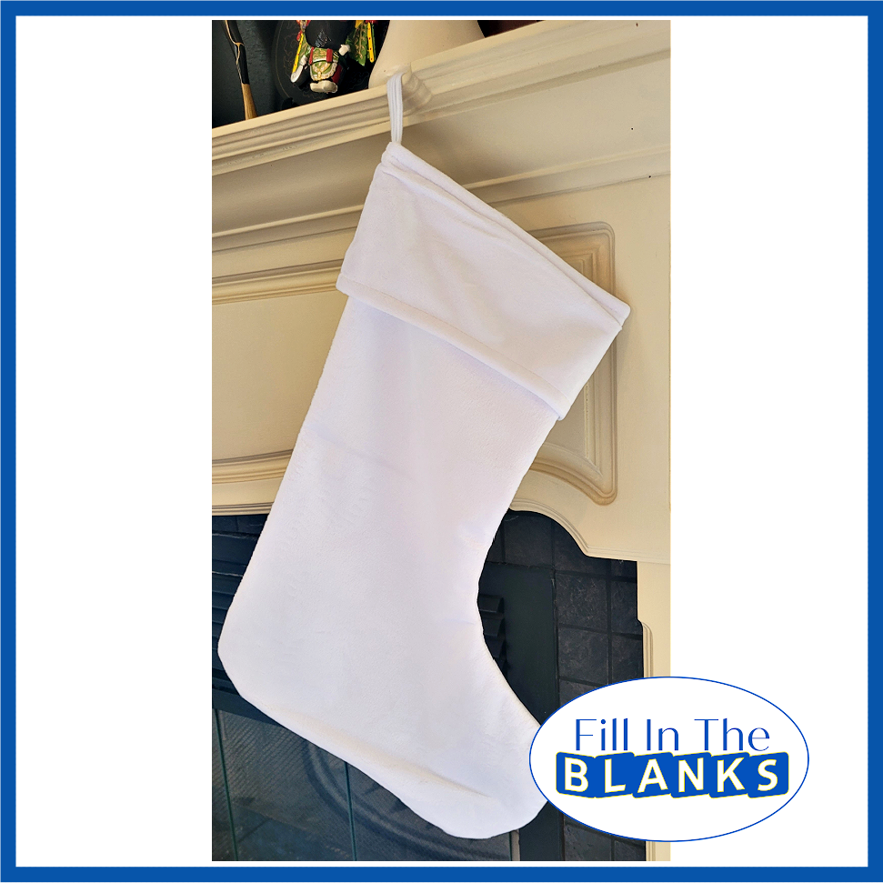 Christmas Stocking -all white – Fill In The Blanks Supply Canada