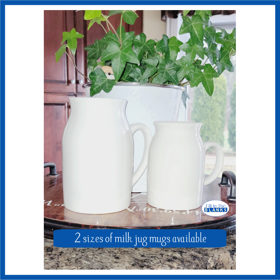 Milk Jug Mug 2 sizes - for sublimation – Fill In The Blanks Supply Canada