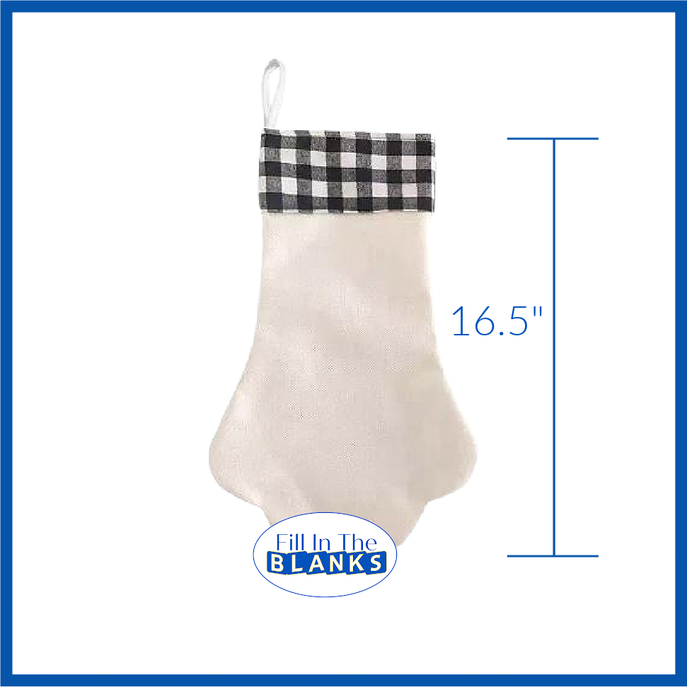 Paw Print Stockings with Black Plaid for sublimation – Fill In The ...